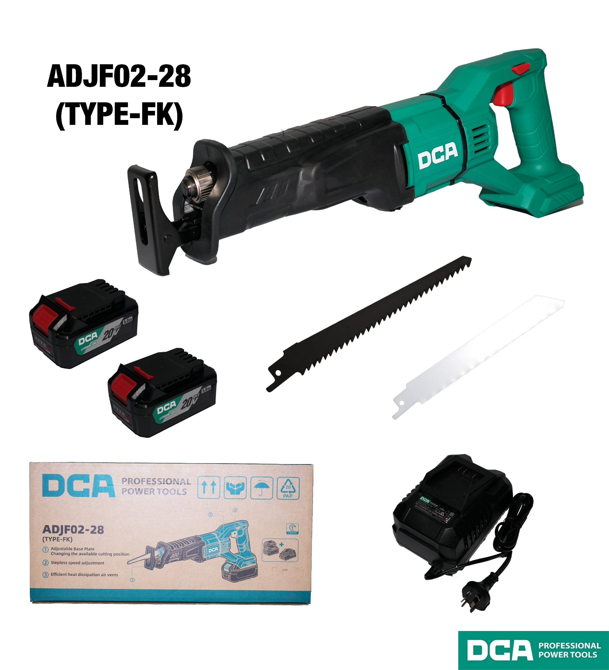 DCA ADJF02-28 cordless reciprocating saw (TYPE FK) – DCA Tools Australia
