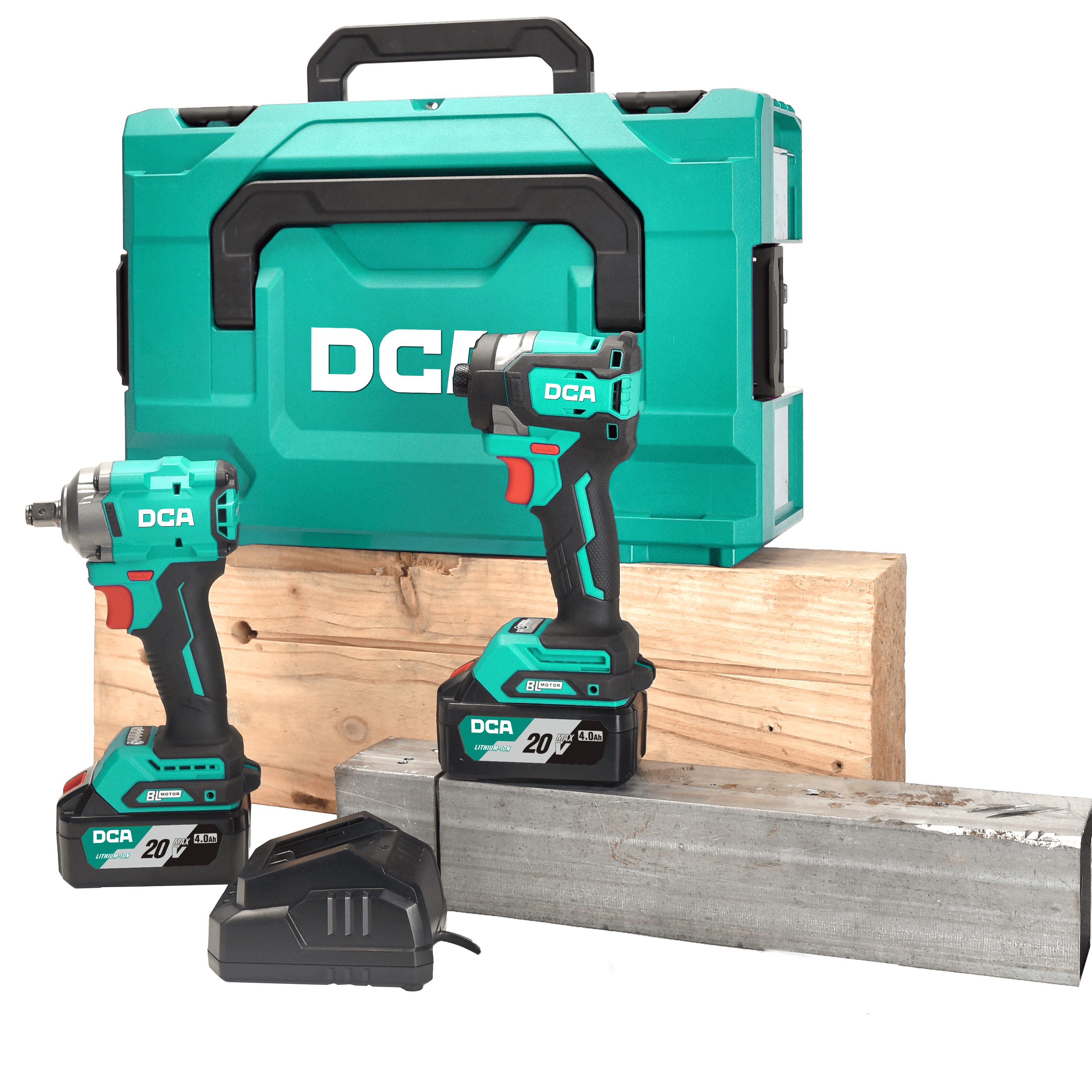 DCA ADKIT29 Brushless Cordless Impact Wrench & Impact Driver 20V Combo ...